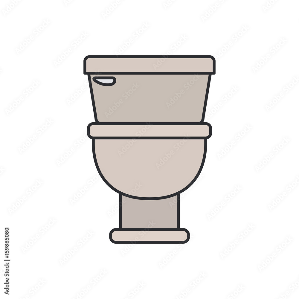 color image of toilet icon in front view vector illustration Stock ...