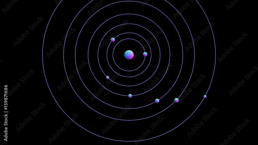 TRAPPIST-1: seven planets orbiting their star (view from above on the ...