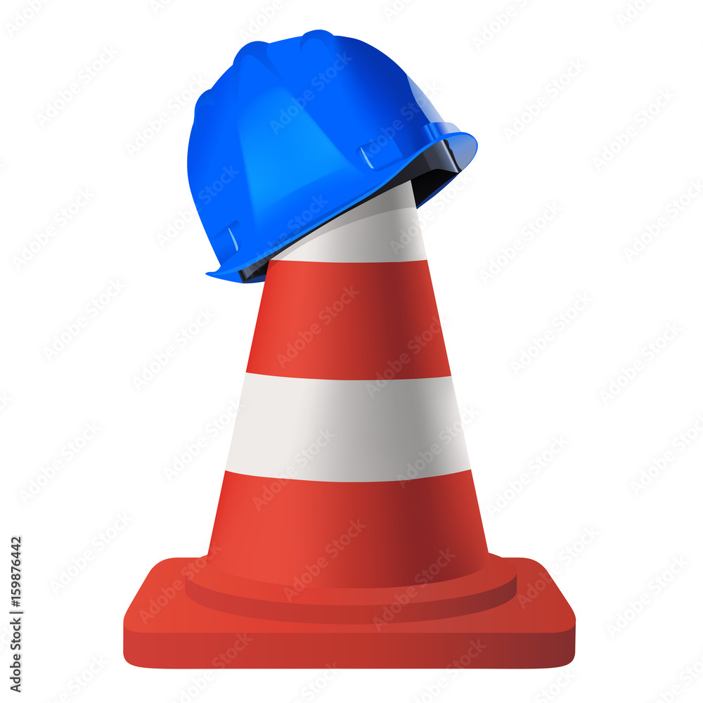 casque de chantier - chantier - BTP - casque - cône, panneau ...