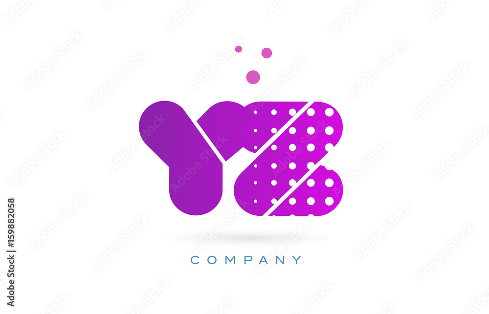 yz y z pink dots letter logo alphabet icon Stock Vector | Adobe Stock