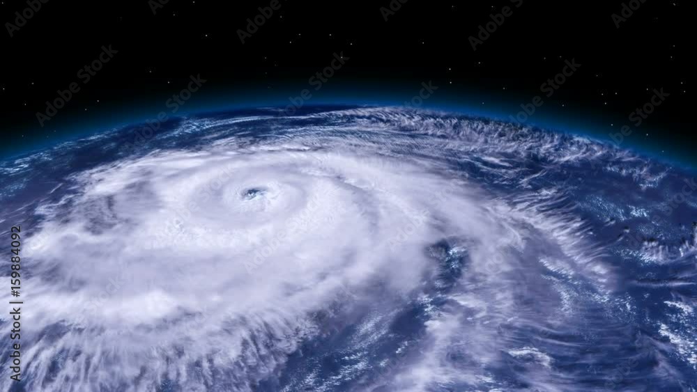 Hurricane storm tornado over the Earth from space, satellite view ...