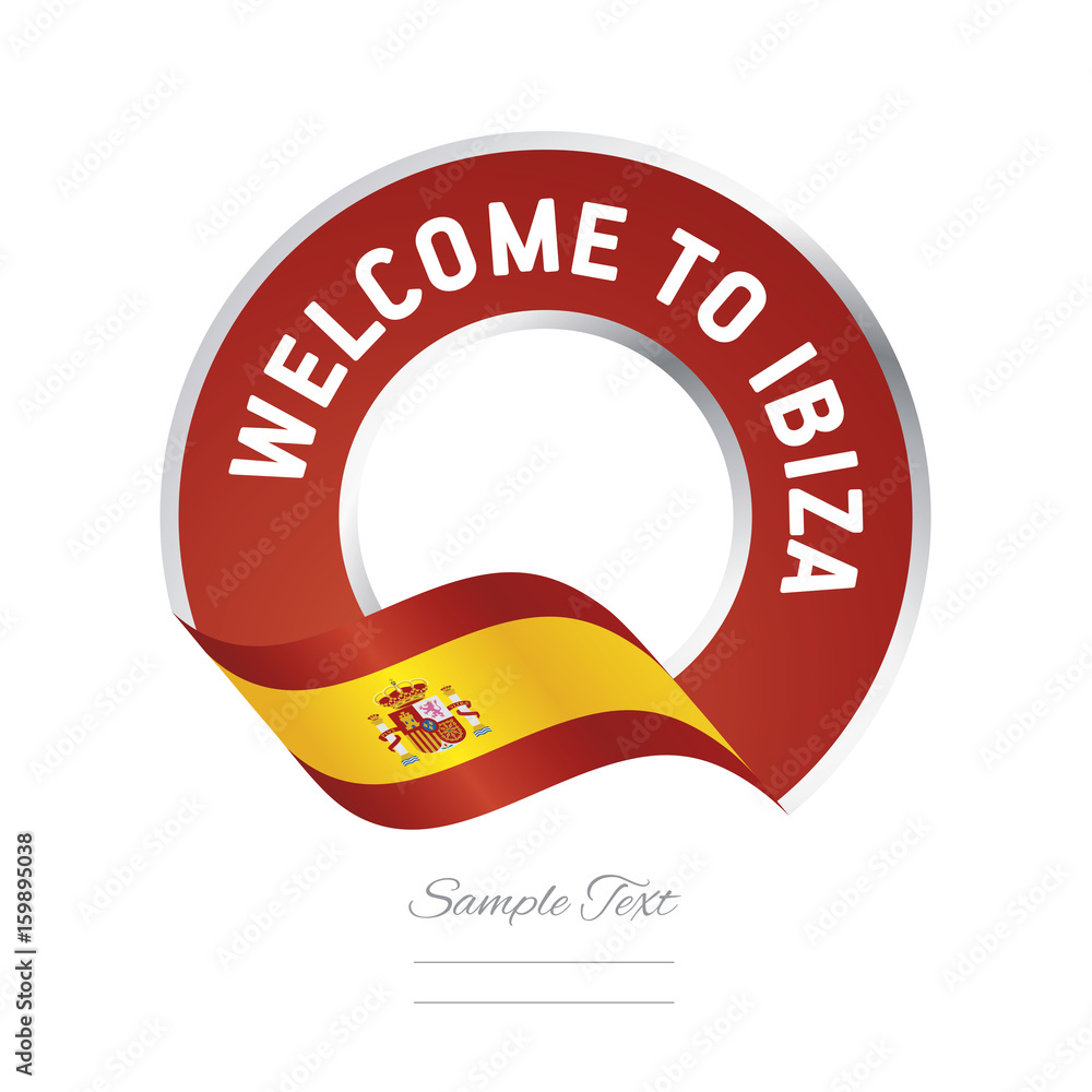 Welcome to Ibiza Spain flag logo icon Stock Vector | Adobe Stock