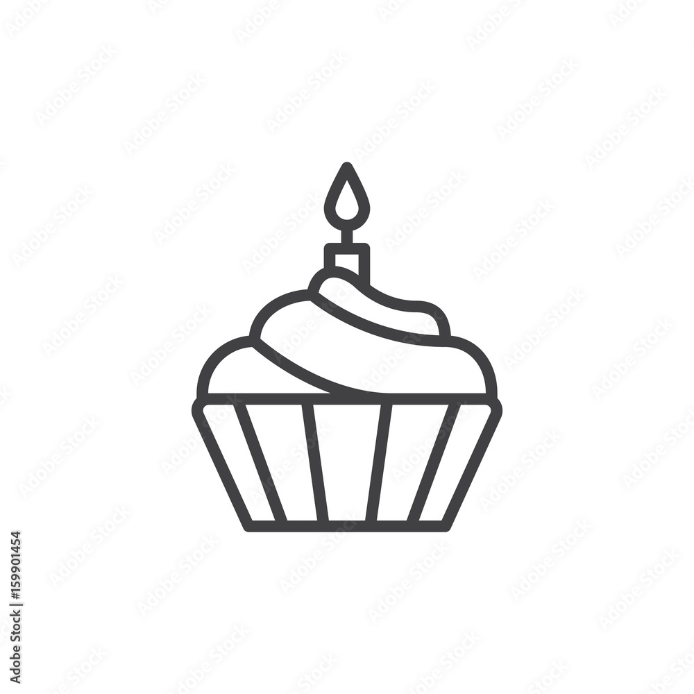 Cupcake Line Illustration