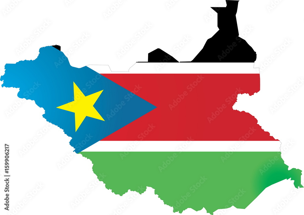 South Sudan map and flag Stock Vector | Adobe Stock