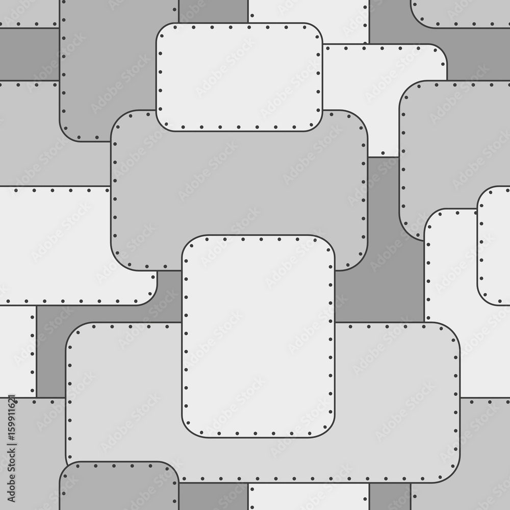 Seamless pattern - metal sheets with rivets. Vector illustration. Stock ...
