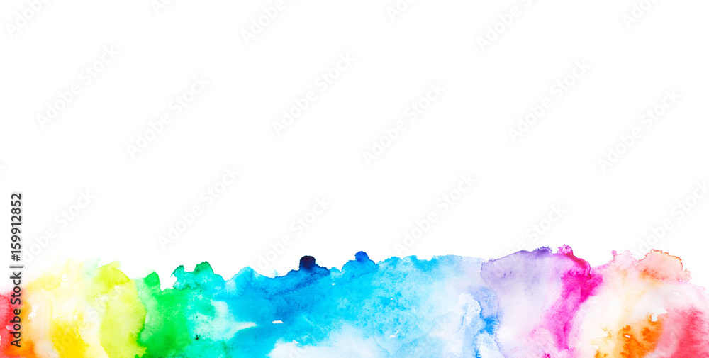 seamless rainbow spectrum watercolor paint splash . illustration for ...
