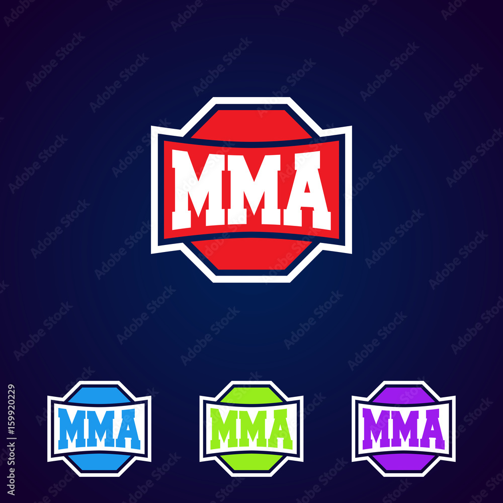 Vetor de MMA. Modern professional mixed martial arts template logo ...