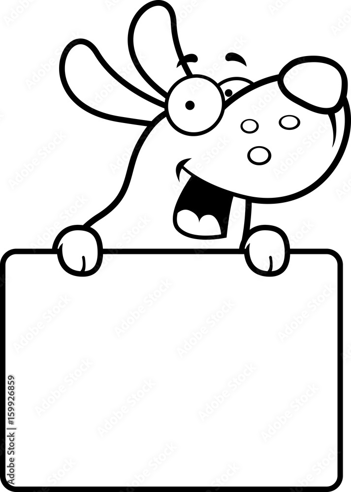 Cartoon Dog Sign Stock Vector | Adobe Stock