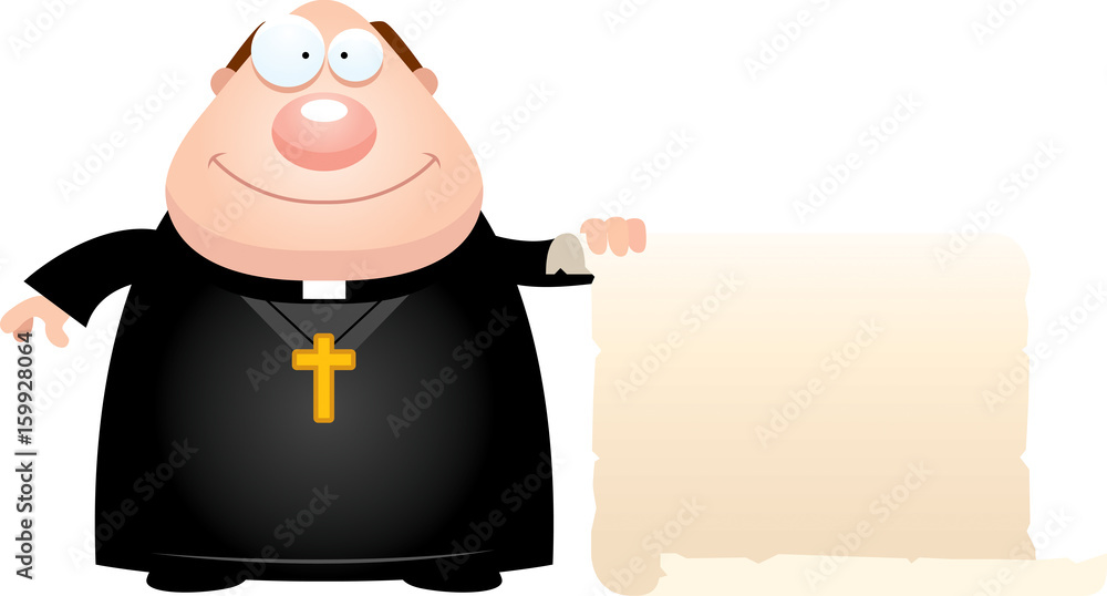 Cartoon Priest Sign Stock Vector | Adobe Stock