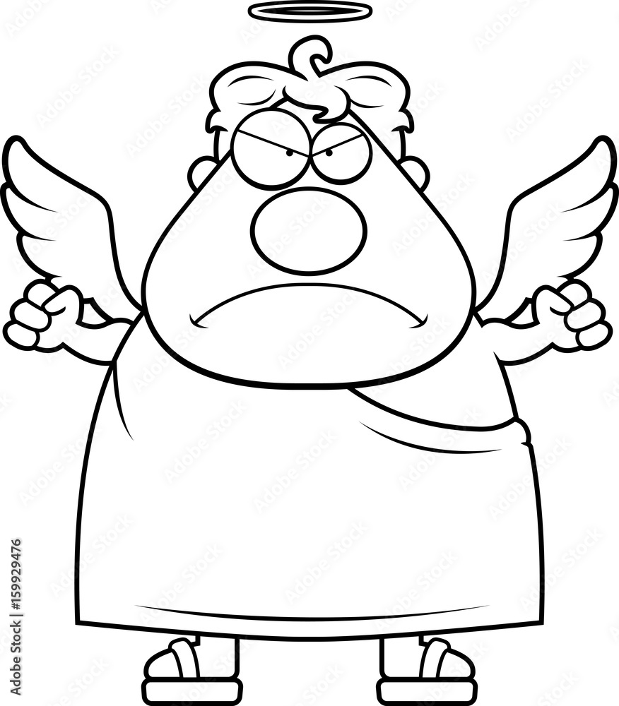 Cartoon Angel Angry Stock Vector | Adobe Stock