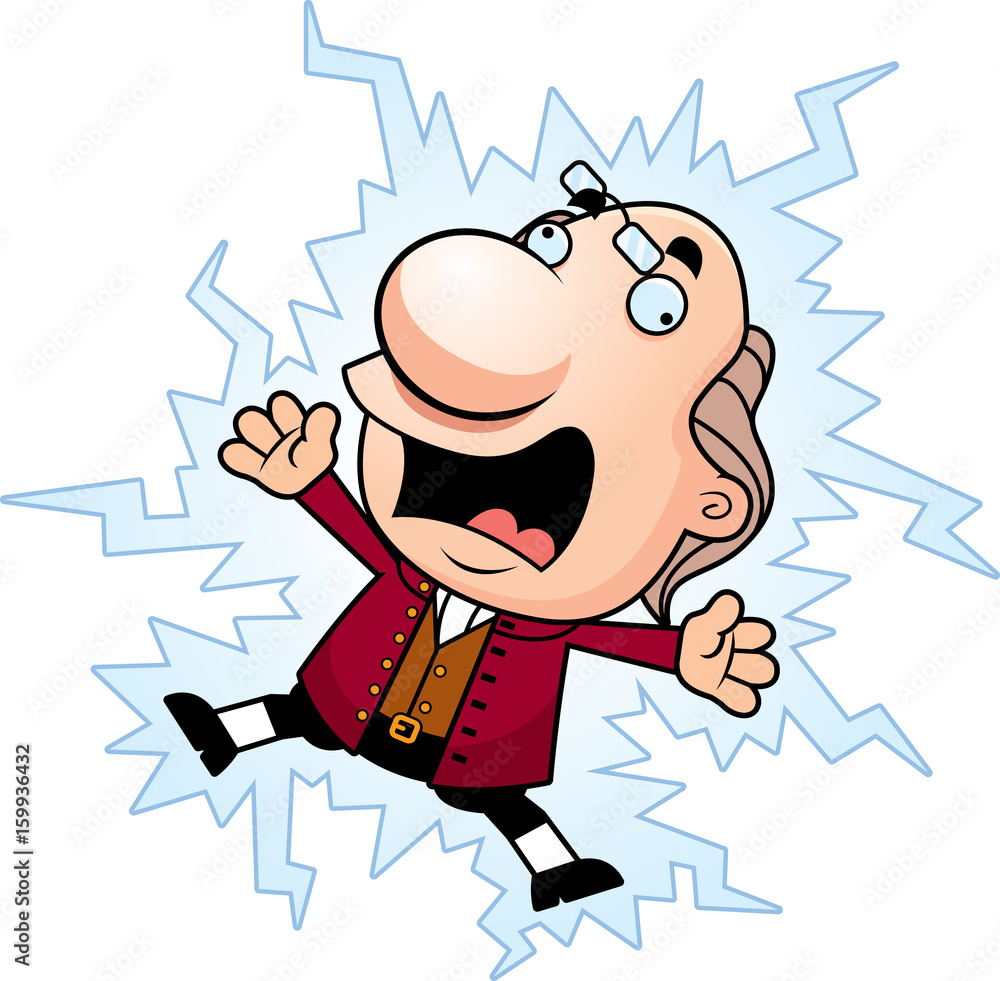 Cartoon Ben Franklin Electrocuted Stock Vector | Adobe Stock