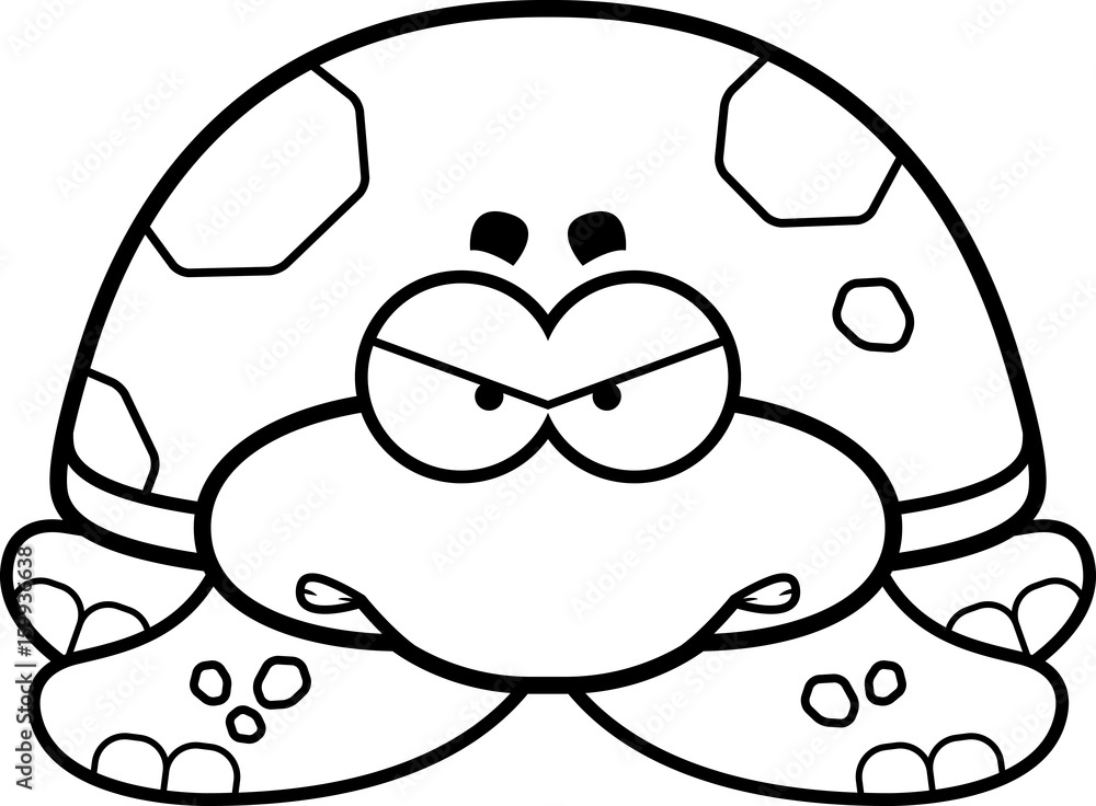 Angry Little Sea Turtle Stock Vector | Adobe Stock