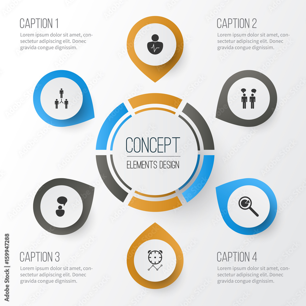 Executive Icons Set. Collection Of Group Organization, Personal ...