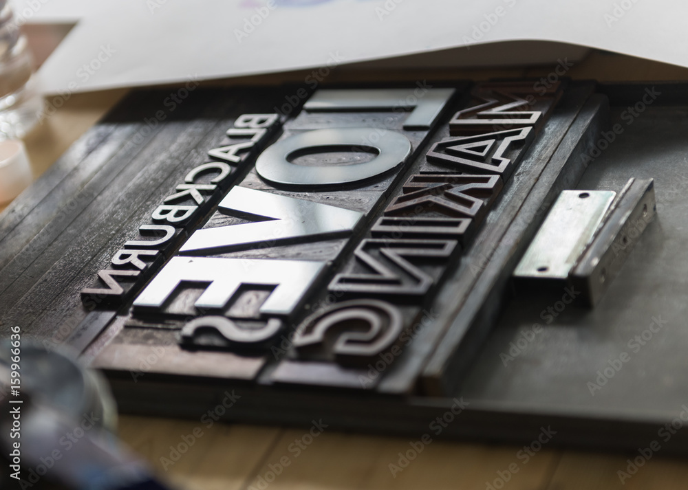 london, england, 05/05/2017 vintage wooden antique analogue typeset ...