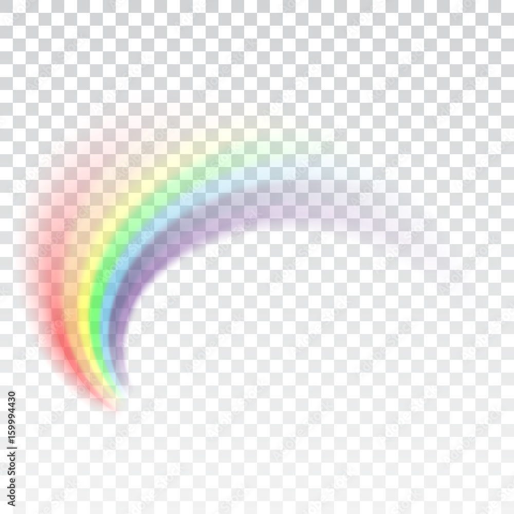Rainbow icon. Shape arch realistic isolated on white transparent ...