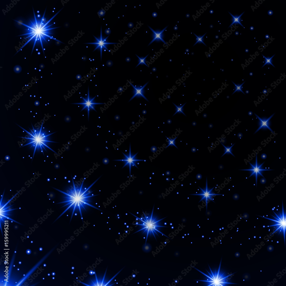 Blue Star Black Background