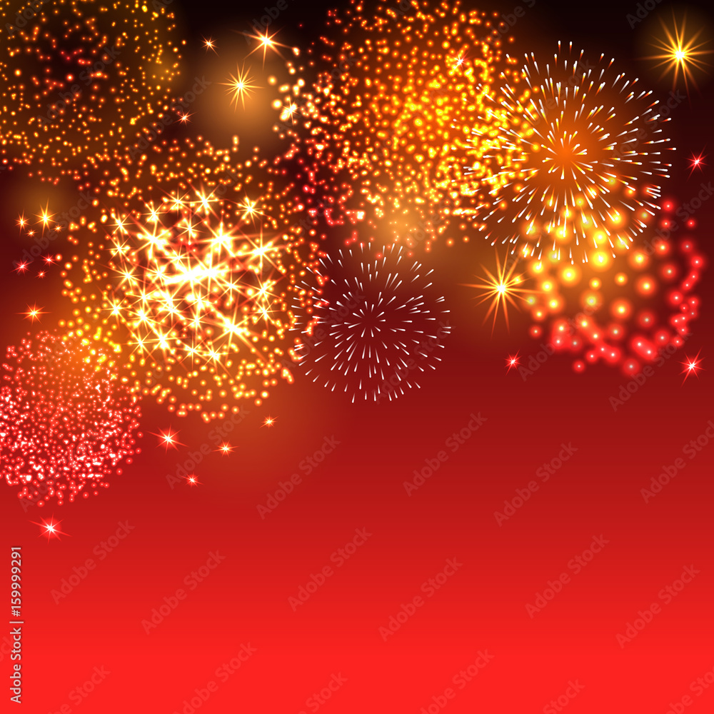 Festive colorful firework background. Vector illustration for web ...