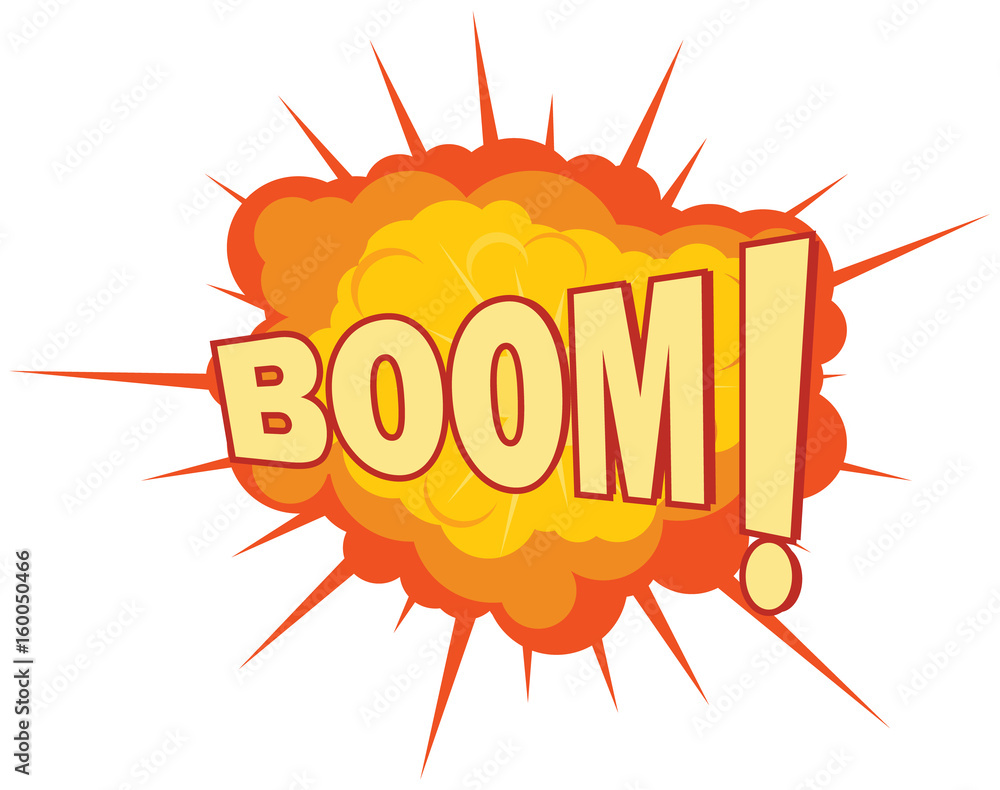 Explosion with Boom text vector image Stock Vector | Adobe Stock