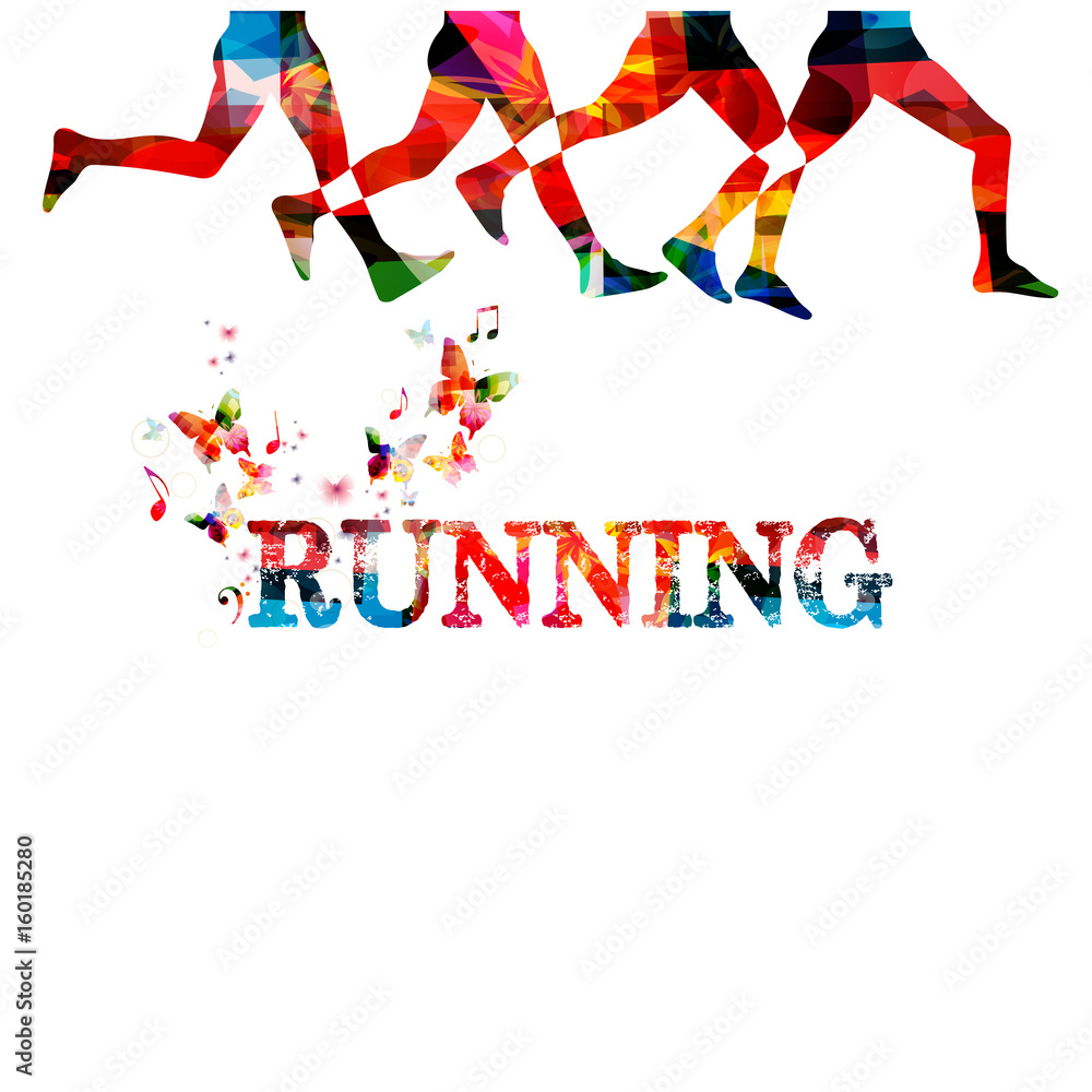 Running background with people silhouettes isolated. Sports, fitness ...