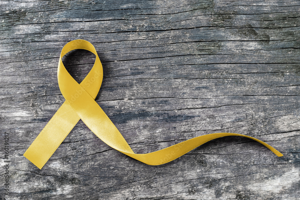 Sarcoma Bone cancer awareness with yellow ribbon symbolic color ...