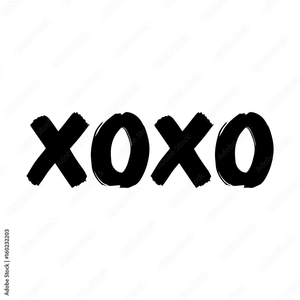 Xoxo hand drawn ettering vector art illustration. Perfect design ...
