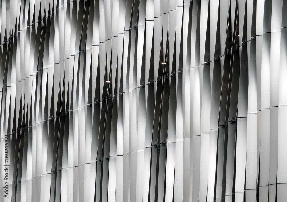 steel vertical curved cladding on a modern hi-tech development Stock ...