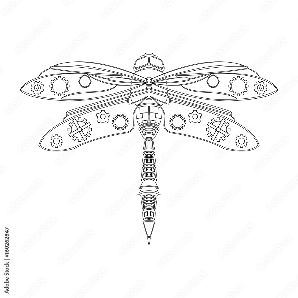 Steampunk Dragonfly Drawing