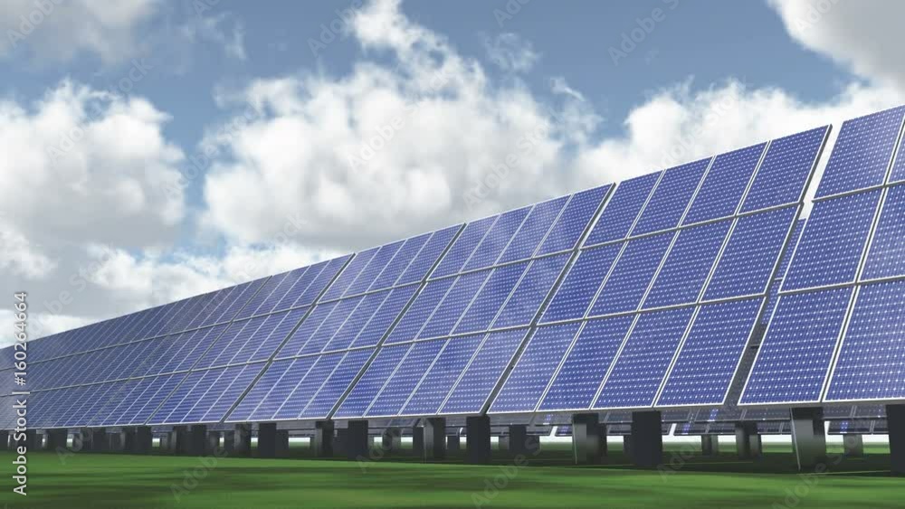 4k Solar panels-green free energy,timelapse clouds flying. Stock Video ...