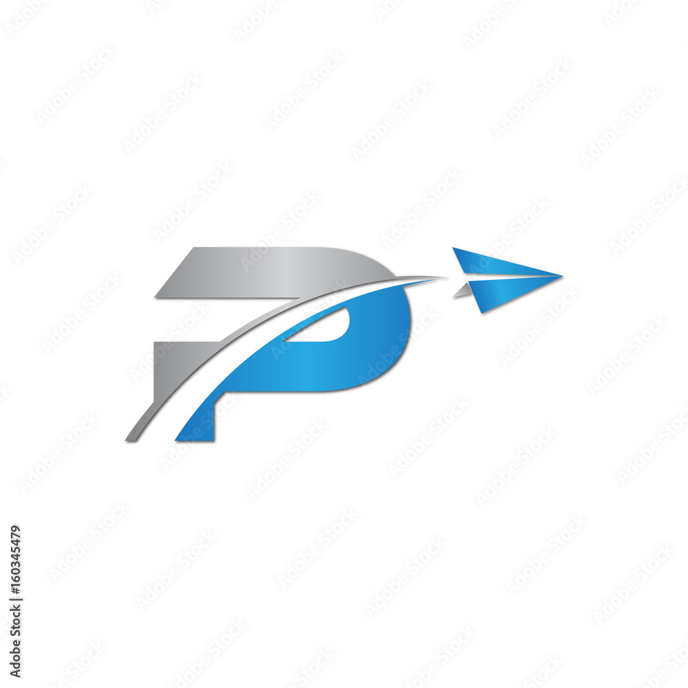 initial letter P logo Origami paper plane Stock Vector | Adobe Stock