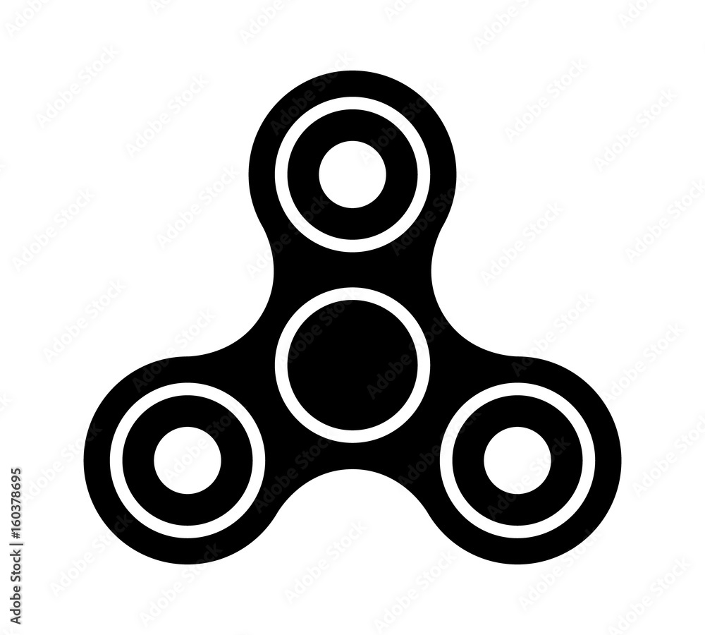 Fidget spinner toy for stress relief flat vector icon for apps and ...