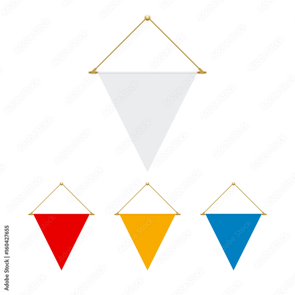 Blank triangle flag hanging, vector illustration Stock Vector | Adobe Stock