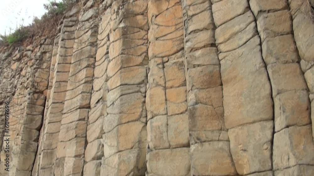 Basaltic columns on Penghu islands, Taiwan. Tongpan Basalt is one of ...