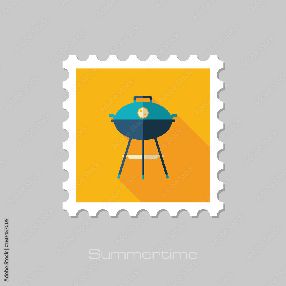 Barbecue grill stamp. Summer. Holiday Stock Vector | Adobe Stock