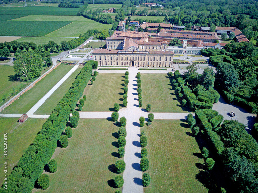 Villa Arconati, Castellazzo, Bollate, Milano, Italia. Vista aerea della ...