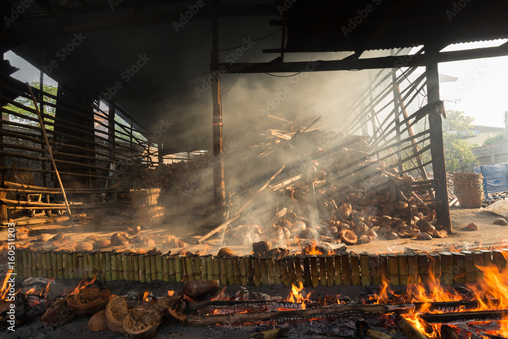 burns rice roasted in bamboo. sticky rice [bamboo rice] soaked in ...