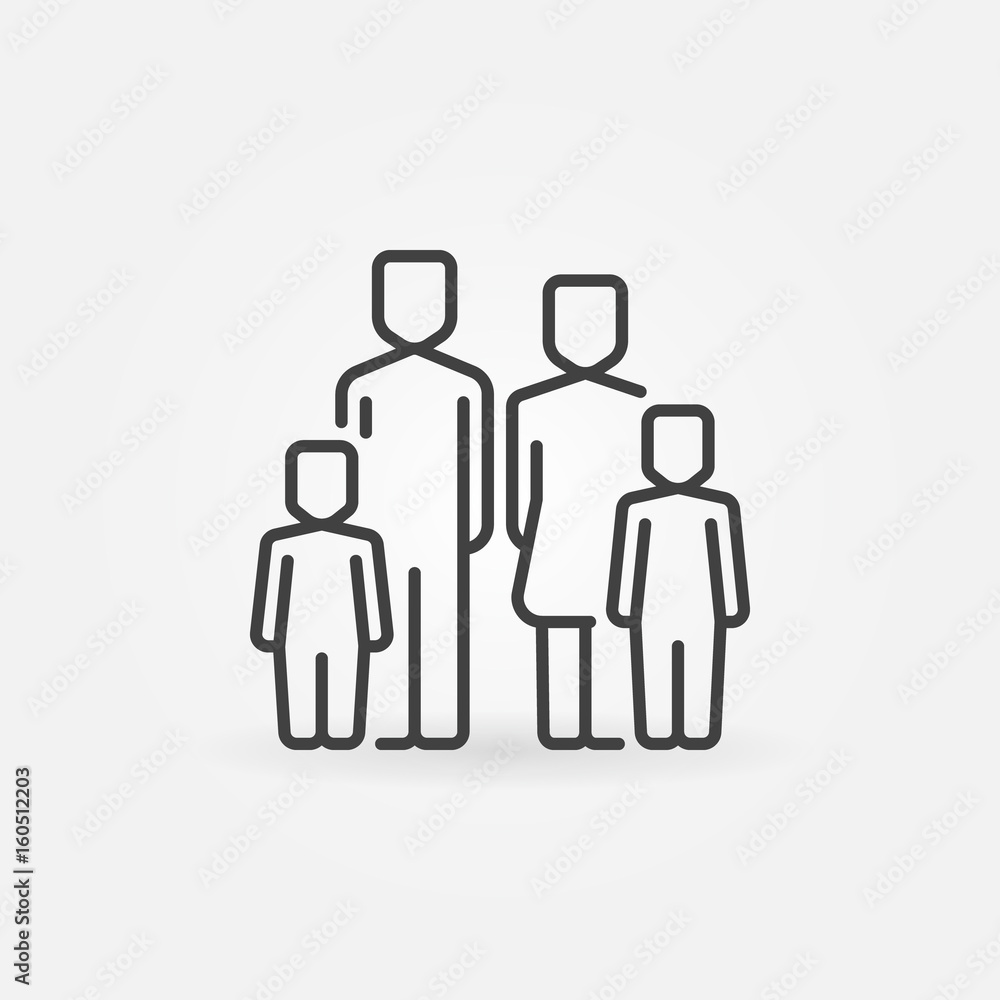 Family with two children icon Stock Vector | Adobe Stock