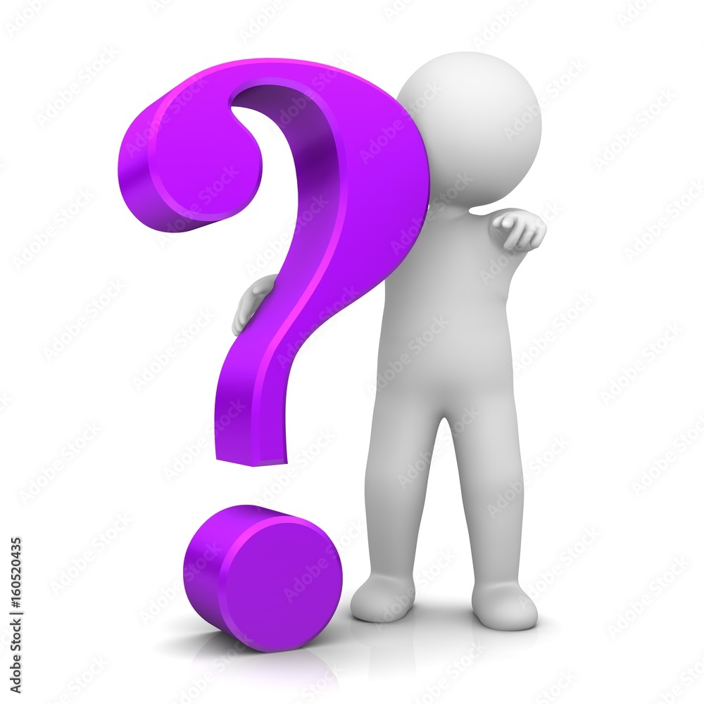 question mark 3d purple lila violet interrogation point asking sign ...