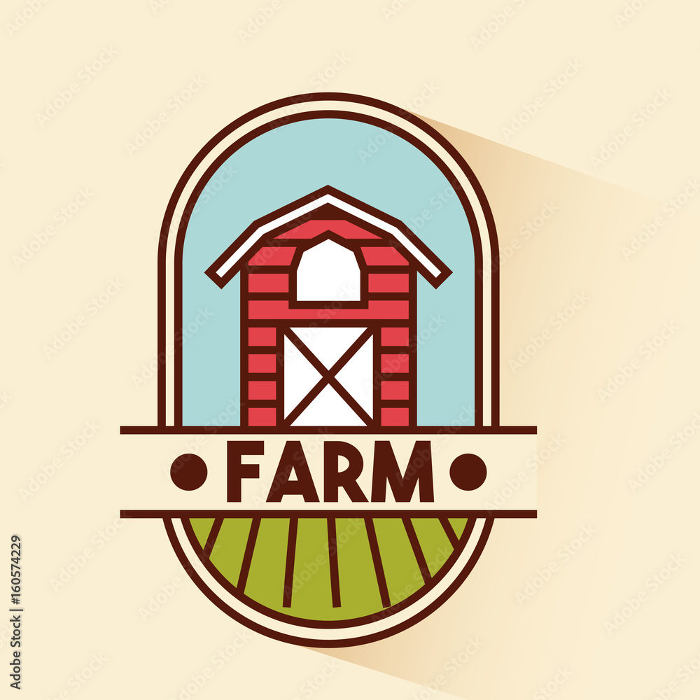 farm circle background flat icon vector illustration design graphic ...