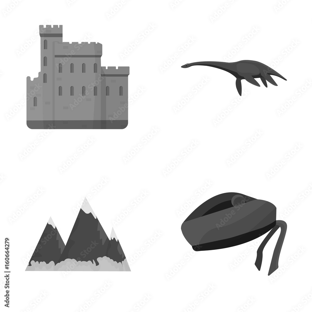 Edinburgh Castle, Loch Ness Monster, Grampian Mountains, national cap ...