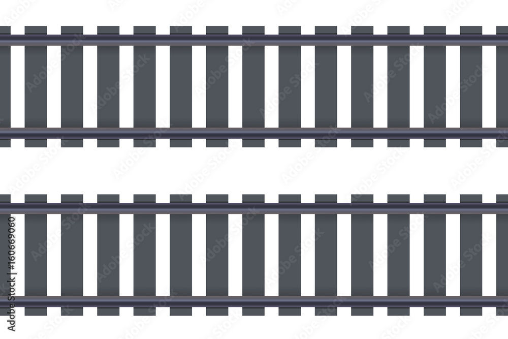 Vector isolated seamless pattern of rails on the white background for ...