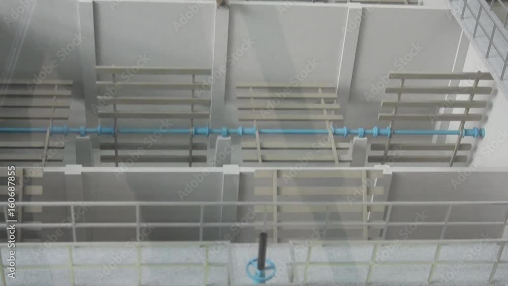 Scale model of the Flocculation basin process in a water treatment ...