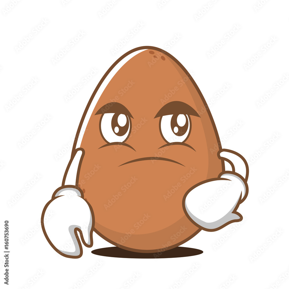 Confused face egg cartoon character Stock Vector | Adobe Stock