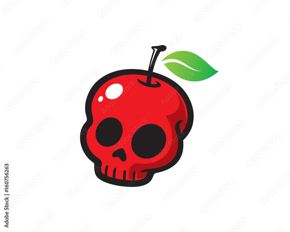 Apple Skull Logo Template Design Vector, Emblem, Design Concept ...