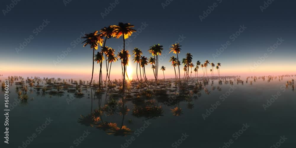 vr 360 panoramia of tropical island at sunset. made with оne 360 degree ...