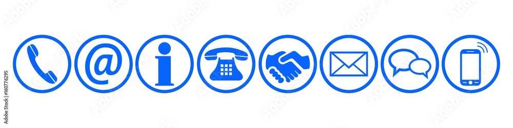 Blue contact icons - stock vector Stock Vector | Adobe Stock