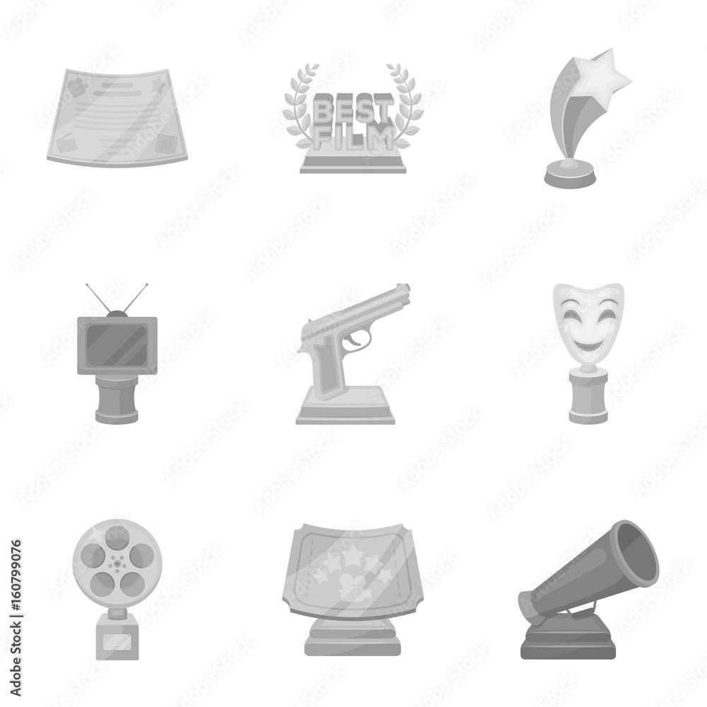 A set of awards for the movie viewings. Gold, silver and bronze awards ...