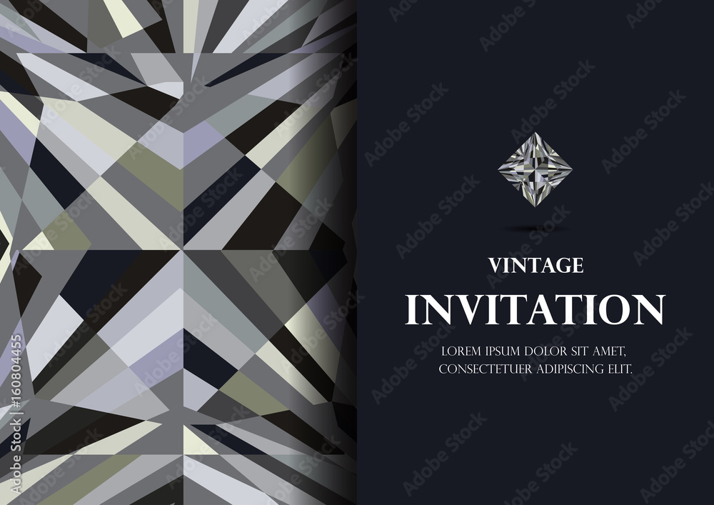 diamond invitation card luxury background vector Stock Vector | Adobe Stock