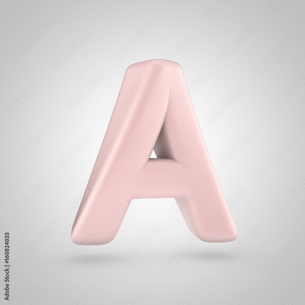 Millennium Pink color letter A uppercase isolated on white background ...