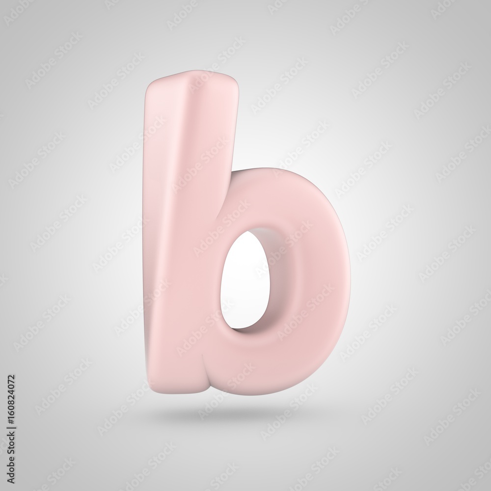 Millennium Pink color letter B lowercase isolated on white background ...