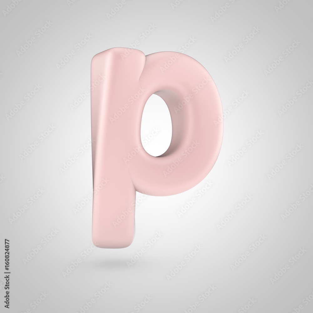 Millennium Pink color letter P lowercase isolated on white background ...
